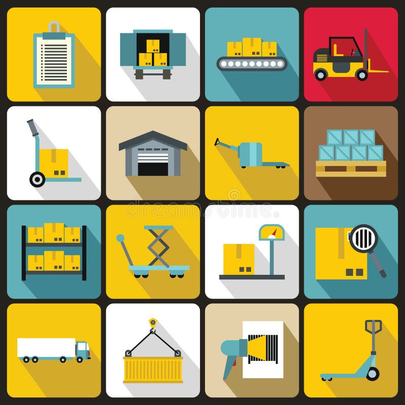 Logistic Icons Set, Simple Style Stock Vector - Illustration of concept ...