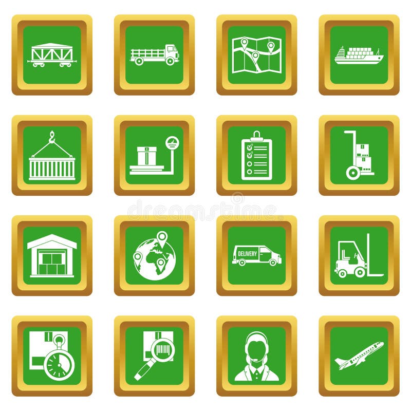 Logistic Icons Set, Simple Style Stock Vector - Illustration of concept ...