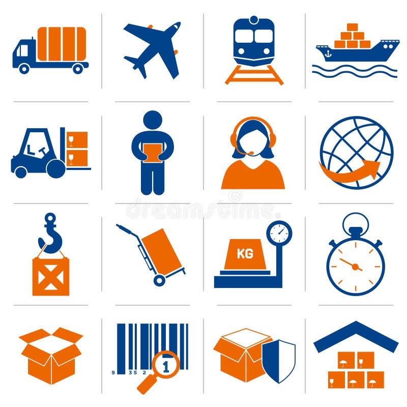Logistic icons set stock vector. Illustration of logistics - 39990721