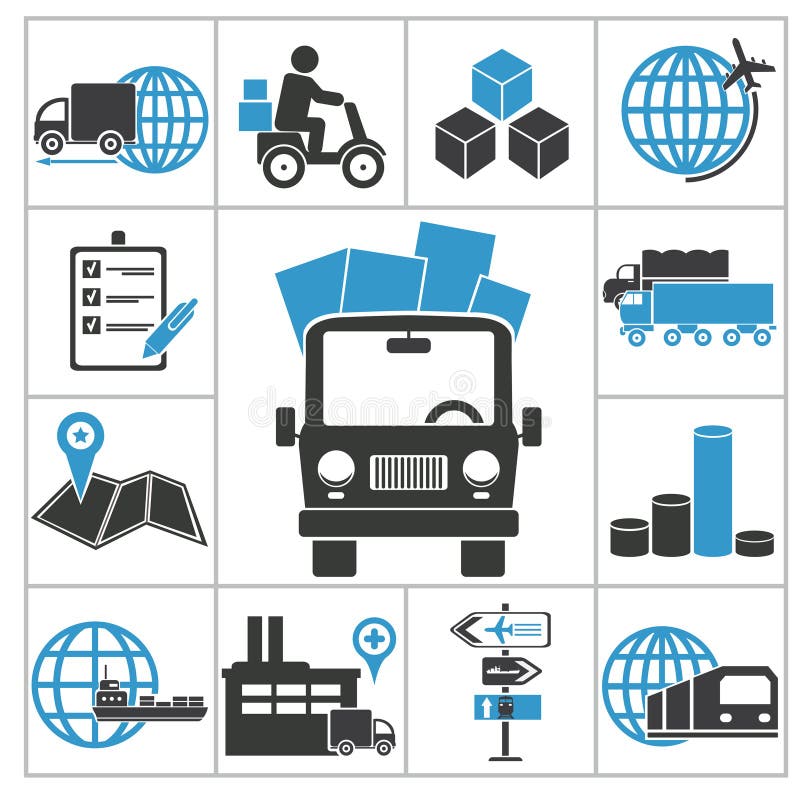 Logistic icons stock vector. Illustration of service - 35604252