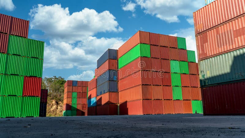 Logistic Industrial Container Yard Stock Photo - Image of business ...