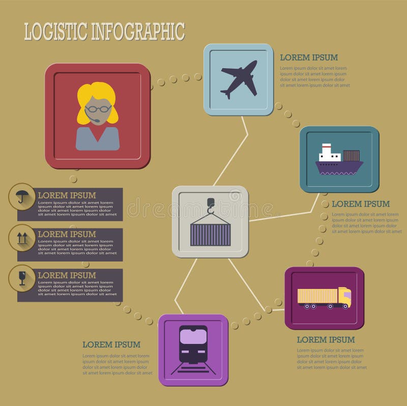 Logistic infographic set stock vector. Illustration of background ...