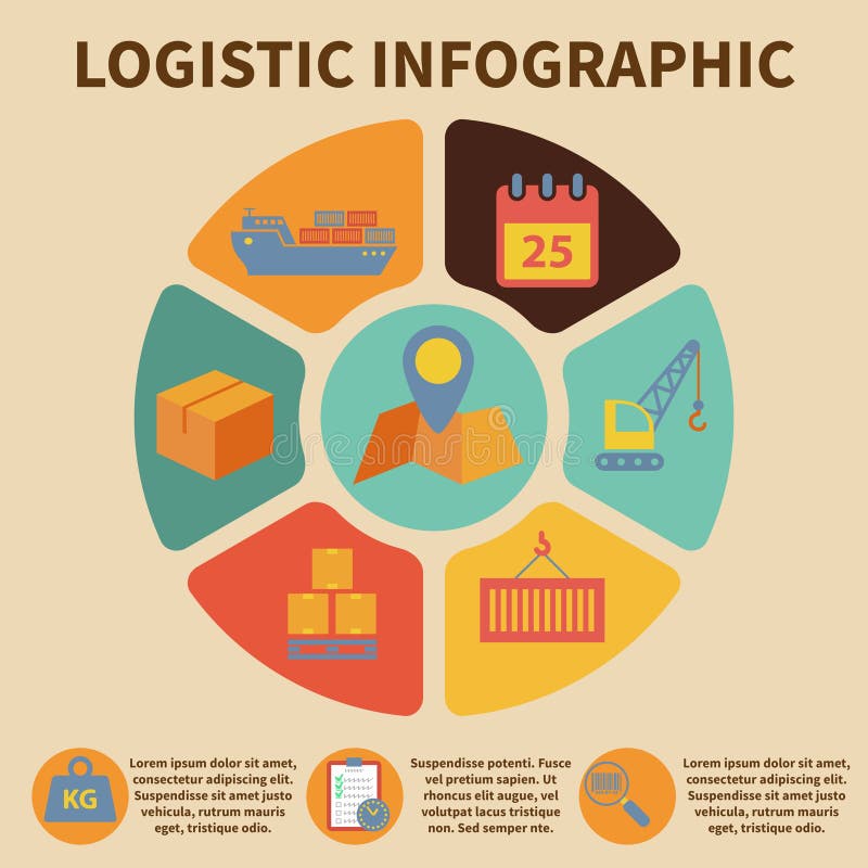 Logistic infographic icons stock vector. Illustration of export - 41887654