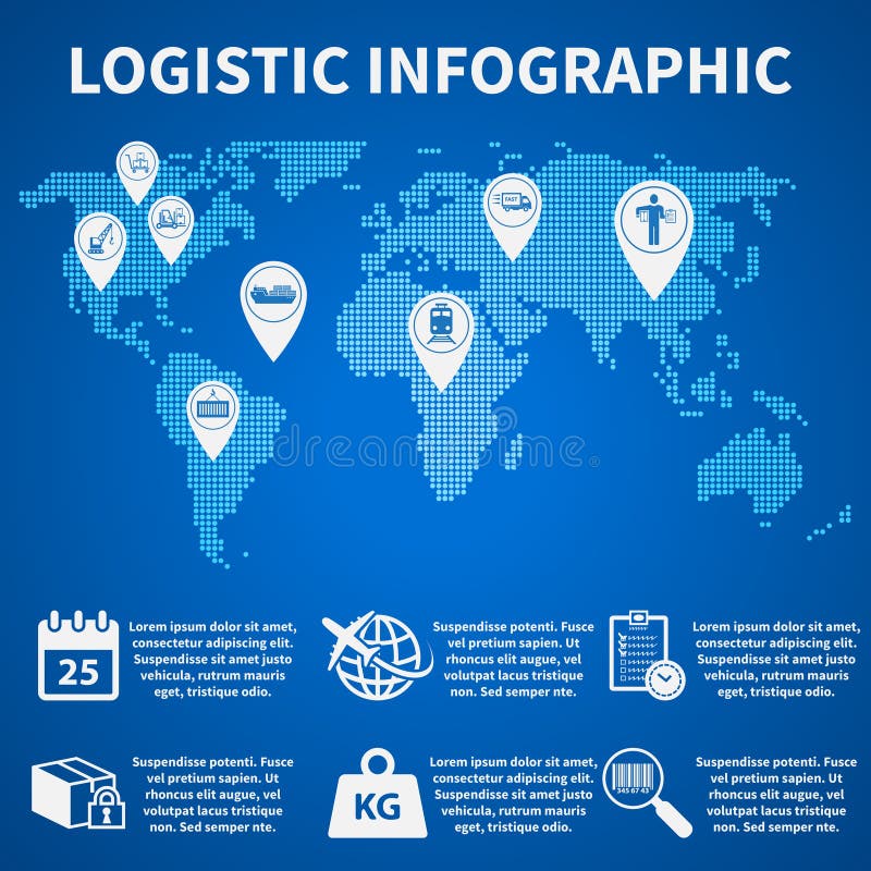 Logistic infographic icons stock vector. Illustration of paper - 41887658