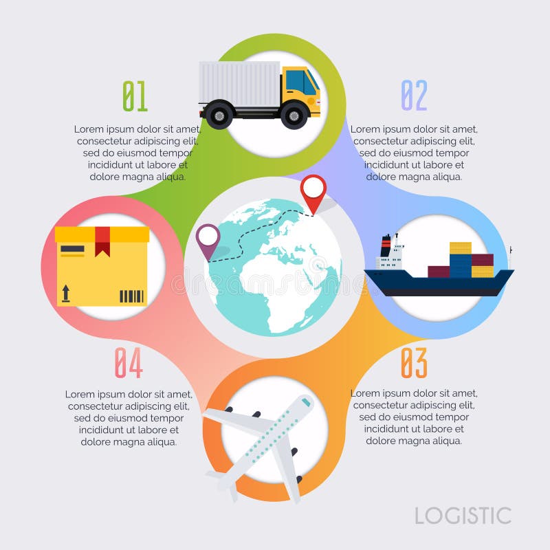 Logistic Infographics. Set of Flat Warehouse Icons Logistic Blank and ...