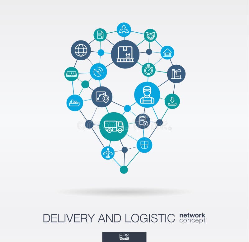 Logistic Network. Hexagon Abstract Background Stock Vector ...