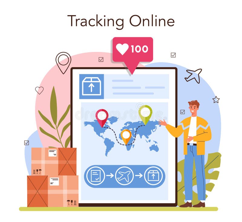 Logistic Online Service or Platform. Idea of Transportation ...