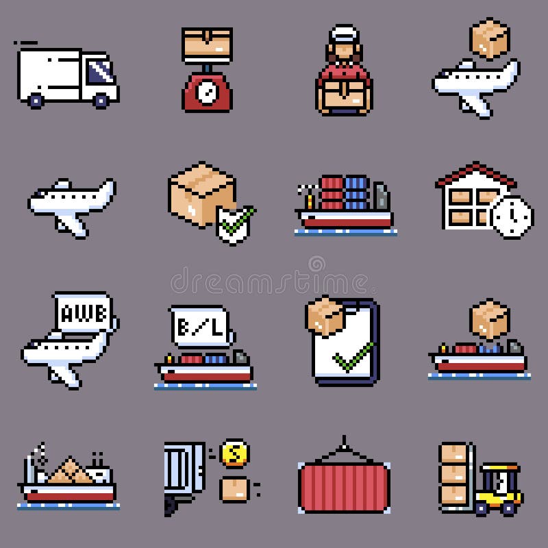 Logistic pixel icon stock vector. Illustration of logistic - 233434690