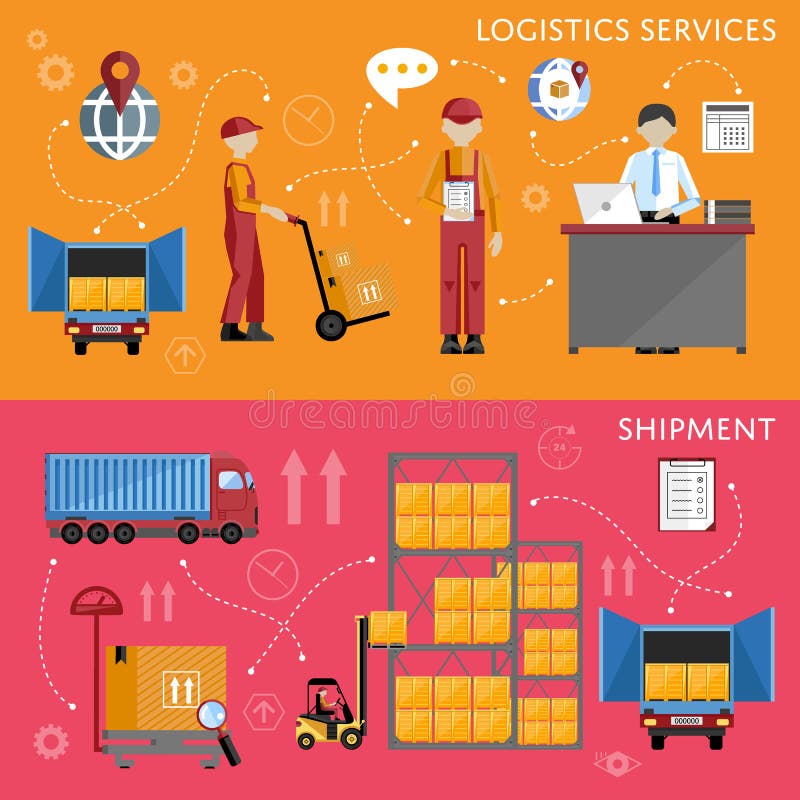Logistic Process Infographics Vector Illustration Stock Vector ...