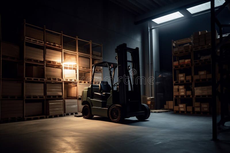 Storage Warehouse Vehicle Box Distribution Forklift Transportation ...