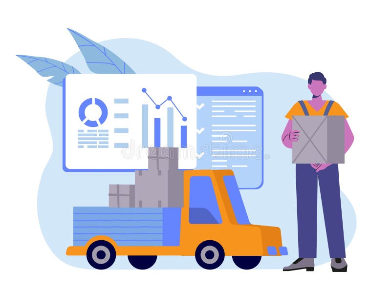 Logistic service concept stock vector. Illustration of container ...