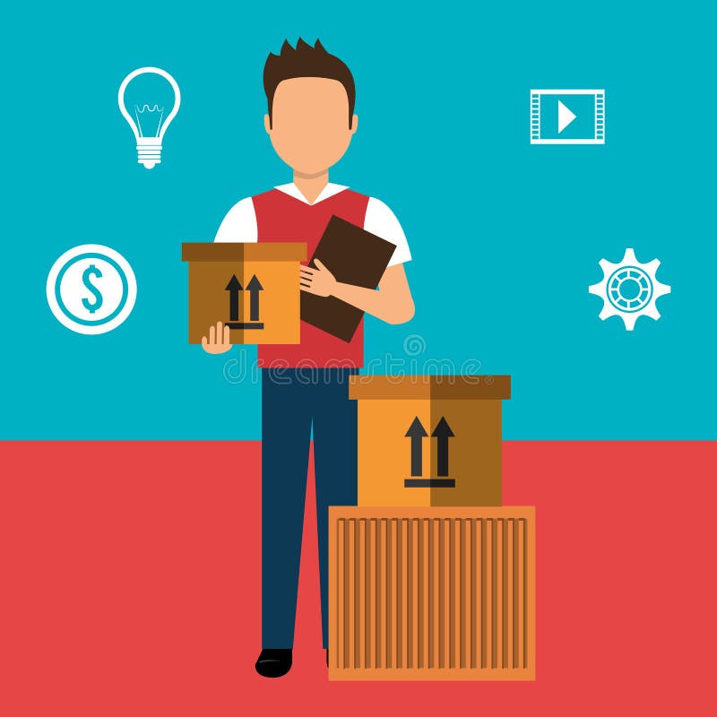 Logistic service stock vector. Illustration of human - 60767966