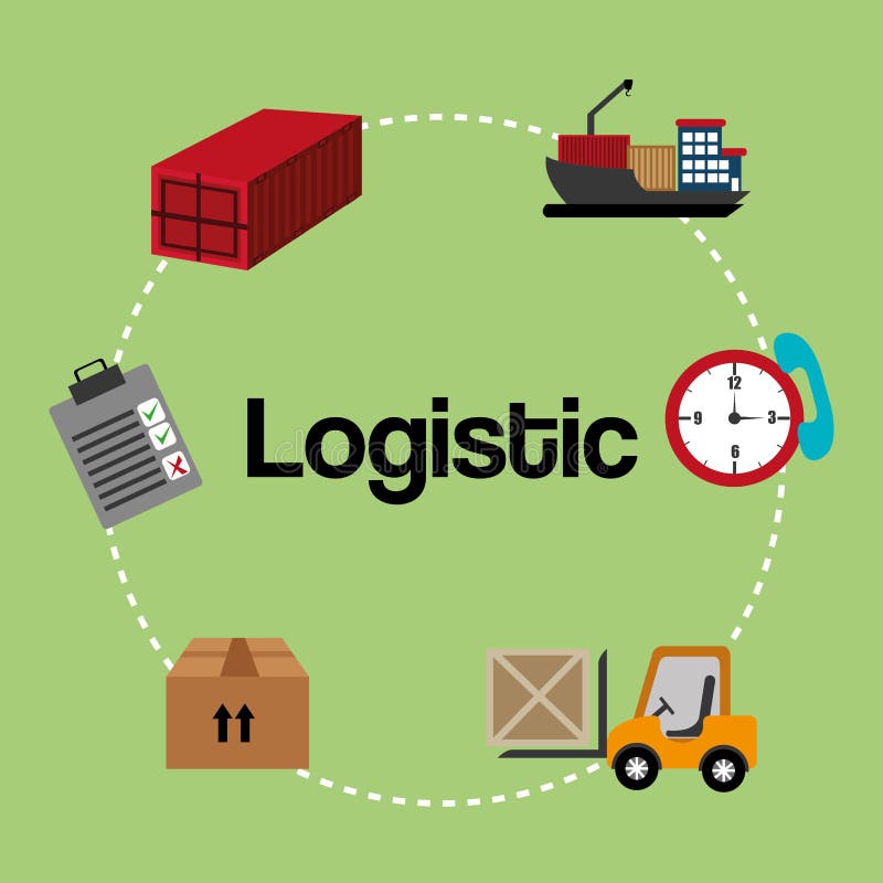 Logistic service set icons stock vector. Illustration of distribution ...