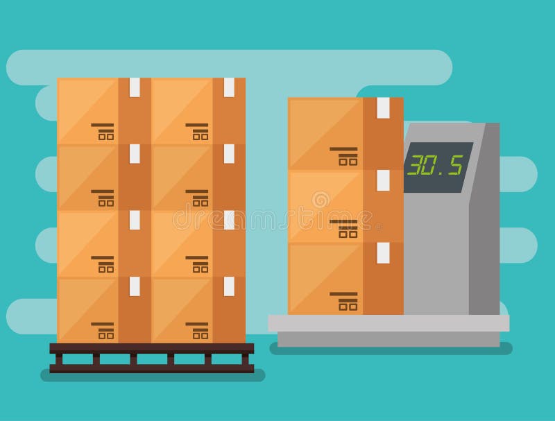 Logistic Services with Boxes and Balance Stock Vector - Illustration of ...