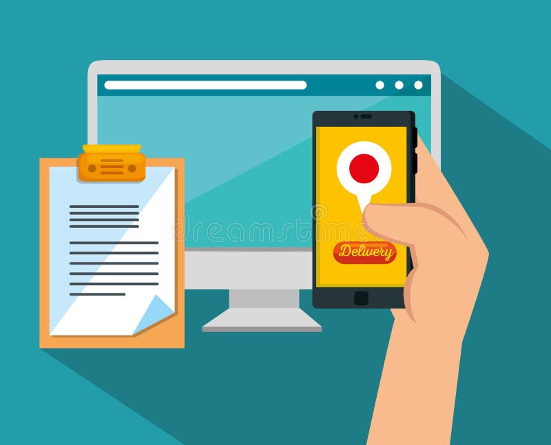 Logistic Services with Computer Stock Vector - Illustration of logistic ...