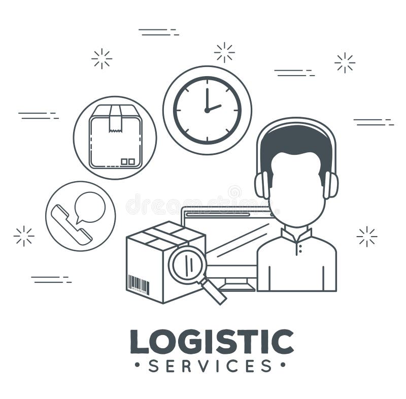 Logistic Services with Support Agent Stock Vector - Illustration of ...