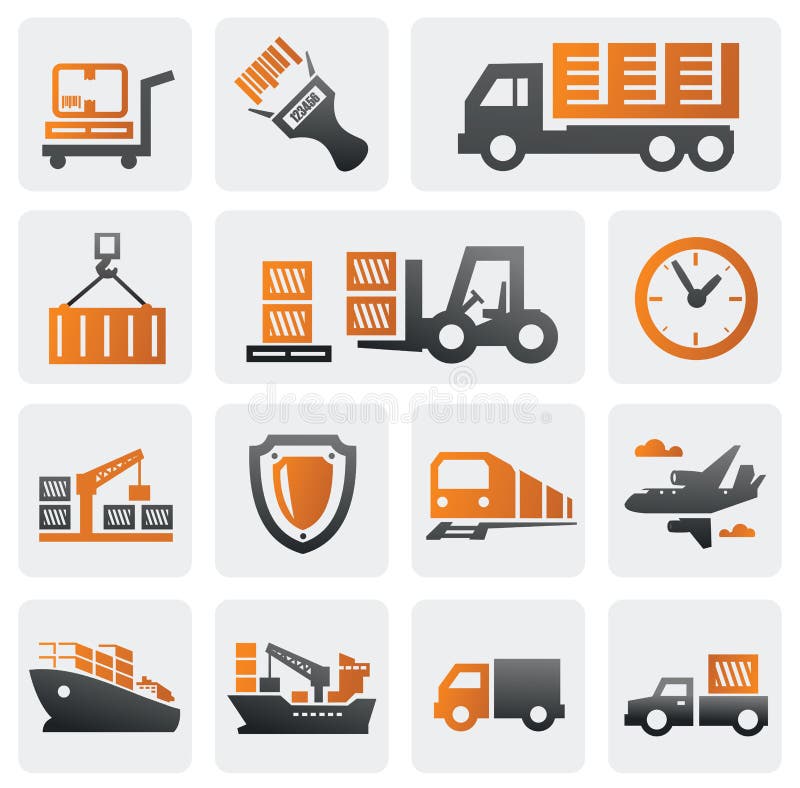 Logistic and Shipping Icon Set Stock Vector - Illustration of store ...