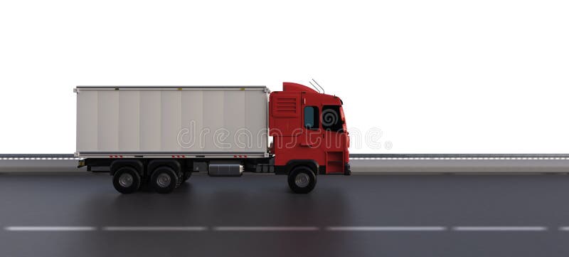 Logistic Van Trailer Truck or Lorry on Highway Stock Illustration ...