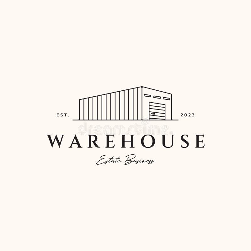 Logistic Warehouse Line Art Logo Vector Minimalist Illustration Design ...