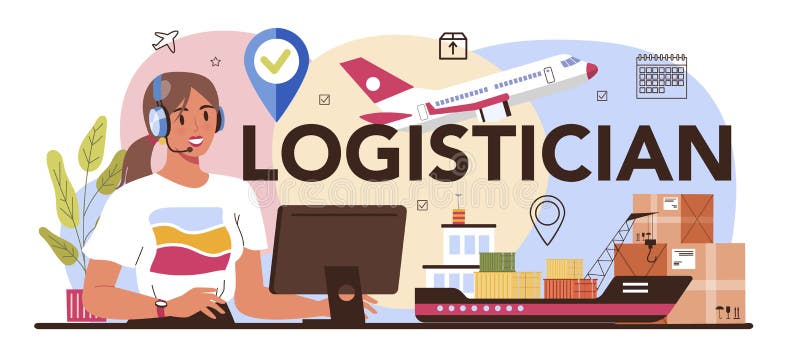 Logistician Typographic Header. Idea of Transportation and Distribution ...