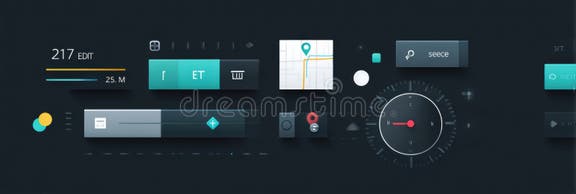 Logistics App UI Kit Elements Featuring Route, Speed, Distance, and ETA ...
