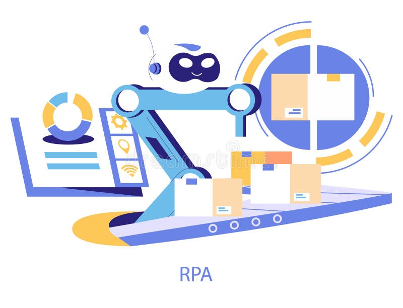 Logistics Automation. Flat Vector Illustration Stock Vector ...