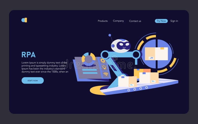 Logistics Automation. Flat Vector Illustration Stock Illustration ...