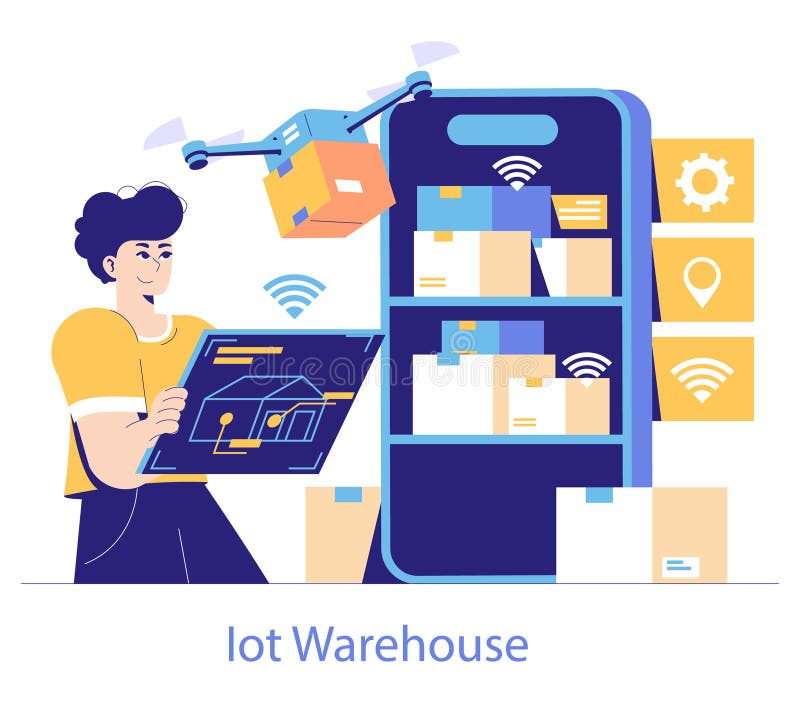Logistics Automation. Flat Vector Illustration Stock Vector ...