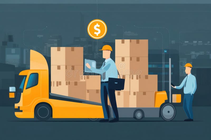 Logistics Background Illustration: Abstract Transport and Delivery ...