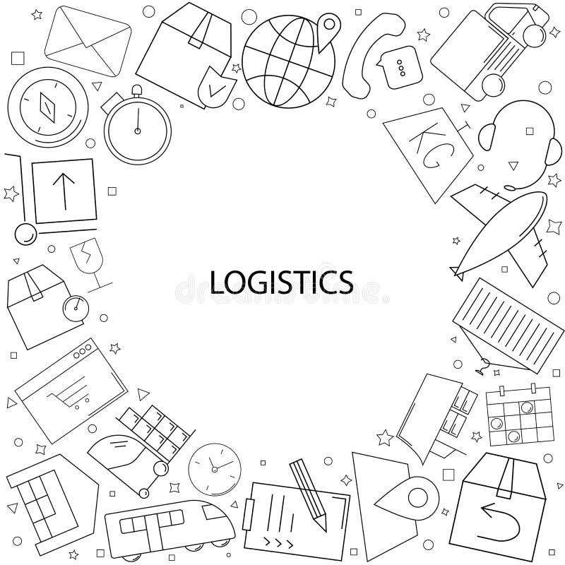 Logistics Background from Line Icon Stock Vector - Illustration of ...