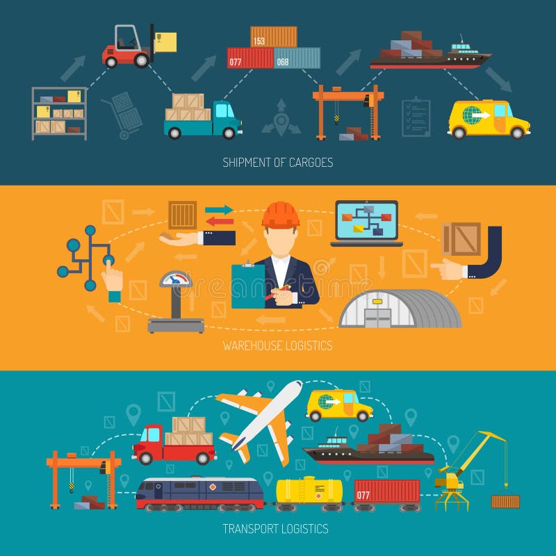 Logistics Red Banner Abstract Background Stock Illustration ...