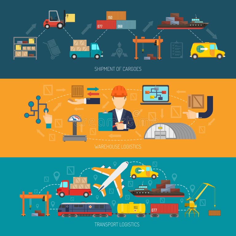 Logistics Banner Horizontal Stock Vector - Illustration of horizontal ...