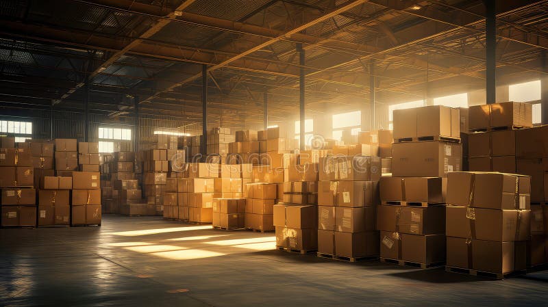 Logistics Box Warehouse Background Stock Illustration - Illustration of ...