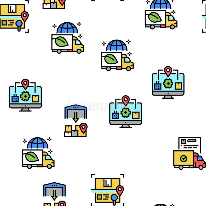 Logistics Business Vector Seamless Pattern Stock Vector - Illustration ...