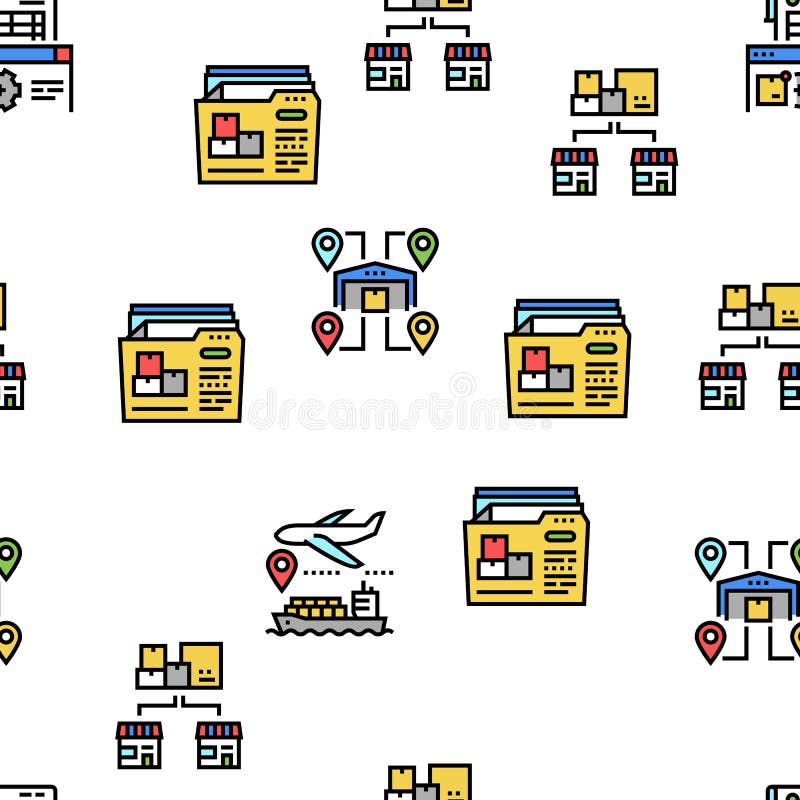 Logistics Business Vector Seamless Pattern Stock Vector - Illustration ...