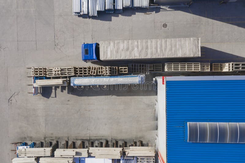 Logistics Center. Trucks in Warehouse Distribution Center Stock Photo ...