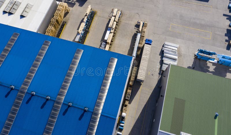 Logistics Center. Trucks in Warehouse Distribution Center Stock Photo ...