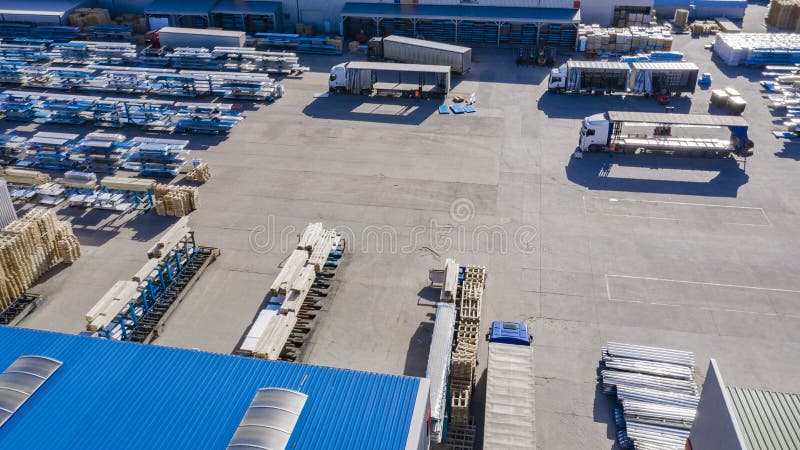 Logistics Center. Trucks in Warehouse Distribution Center Stock Image ...