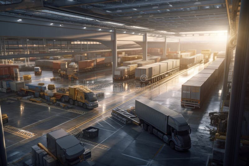 Logistics Center: the Ultimate Hub of Efficiency Stock Illustration ...