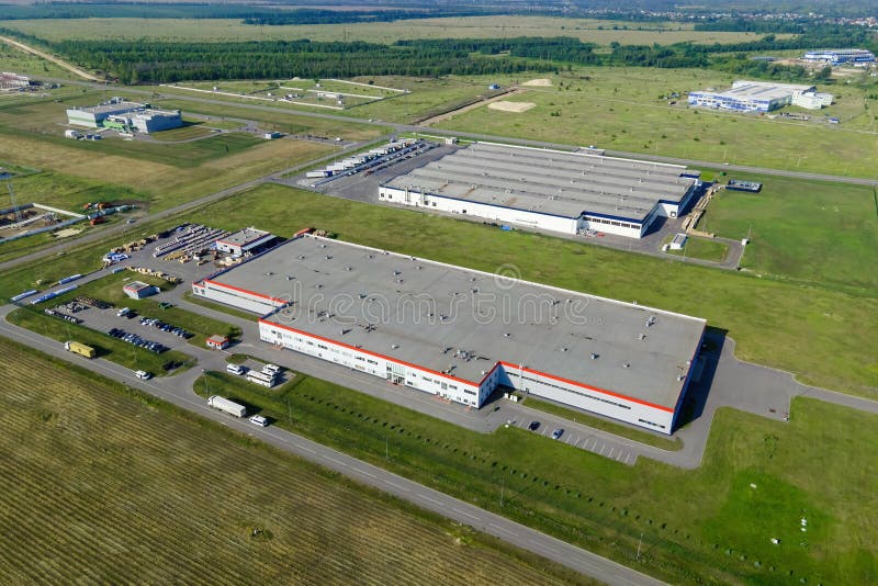 Logistics Center with Warehouse, Loading Hub in Industrial Zone Stock ...