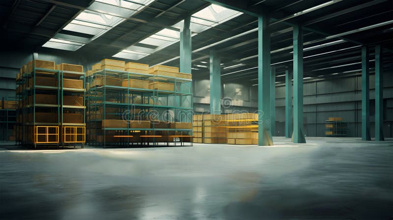 Logistics Center, Warehouse Storage, Cardboard Boxes, Warehouse Indoor ...