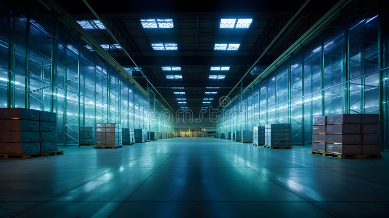 Logistics Center, Warehouse Storage, Cardboard Boxes, Warehouse Indoor ...