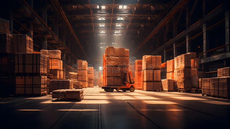 Logistics Center, Warehouse Storage, Cardboard Boxes, Warehouse Indoor ...