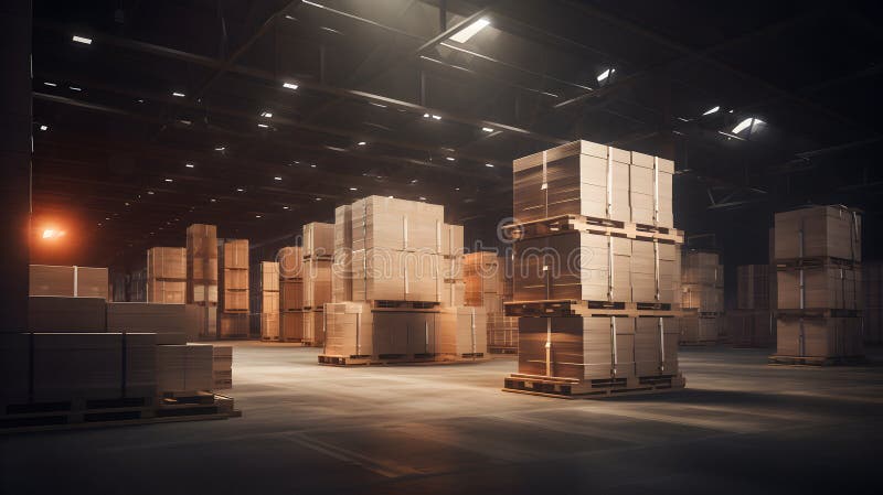 Logistics Center, Warehouse Storage, Cardboard Boxes, Warehouse Indoor ...