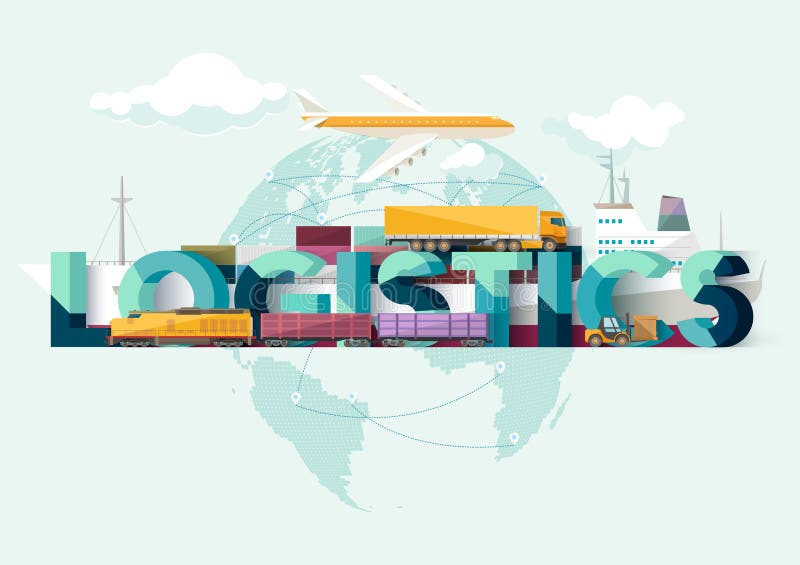 Logistics Concept Design. Typographic Poster Stock Vector ...