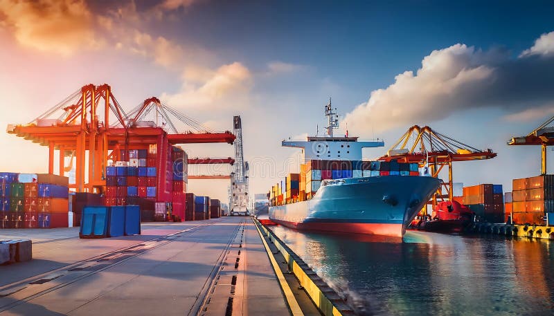 Logistics Concept for Freight Transport and Export Business at the Port ...