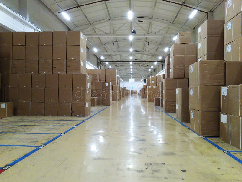 Logistics Concept. a Large Group of Cardboard Boxes Stacked on Top of ...