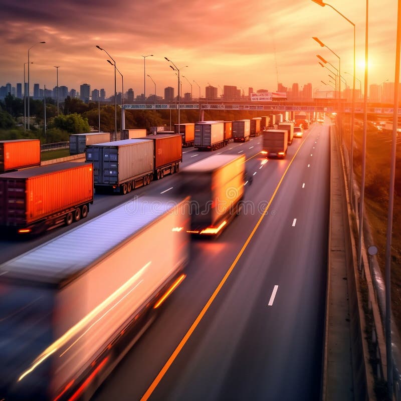 Logistics Container Truck Transportation Concept. Generative AI Stock ...