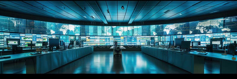 A Logistics Control Center Equipped with Large Screens Showcases Real ...