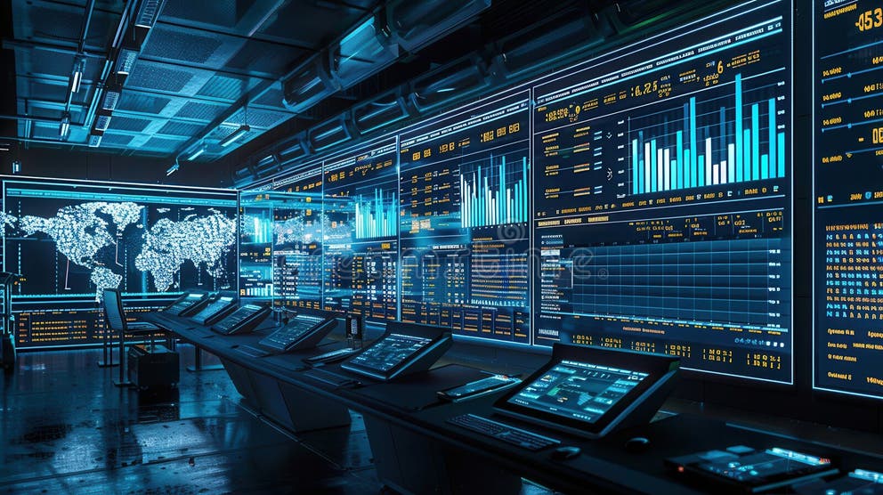 The Logistics Control Center Features Multiple Large Screens Displaying ...